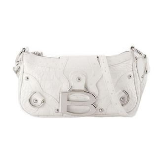 Balenciaga Womens Essex Shoulder Bag White Synthetic