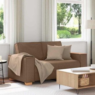 vidaXL 2-Sitzer Sofa Braun 120 cm Stoff Vidaxl