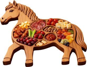 Generic Charcuterie Teller | Holz Dekorative Pferdeschale | L&auml;ndliches Schnapsbrett F&uuml;r Snacks,F&uuml;r Fleisch Kekse N&uuml;sse K&auml;se Home Party Familientreffen K&uuml;che A