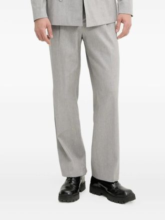 HUGO BOSS pantalon à design plissé - Gris