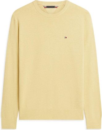 Tommy Hilfiger Leichter Pullover aus Baumwolle mit kleinem Flag-Aufn&auml;her in