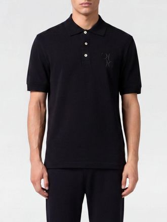 Billionaire Boys Club Polo &agrave; manches courtes en coton avec logo hexagonal et col c&ocirc;tel&eacute;