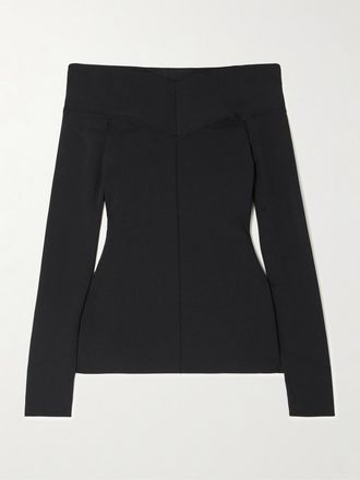 Stella McCartney Schulterfreies Oberteil Aus Jersey - Schwarz