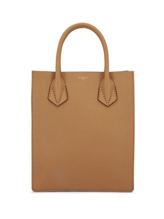 Moreau sac cabas en cuir &agrave; logo imprim&eacute; - Marron