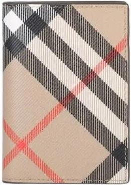 Burberry Portemonnaies - Check Bi-Fold Card Holder, In Beige Fabric - Gr. unisize - in Beige - f&uuml;r Damen