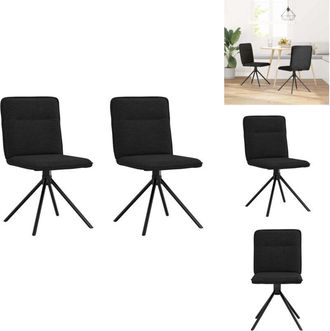 vidaXL Esszimmerstühle 2 Stk. Schwarz Stoff - Esszimmerstuhl - Esszimmerstühle - Essstuhl - Stuhl