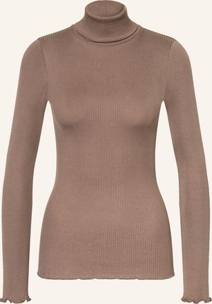 Rosemunde Rollkragenshirt Babette Aus Seide beige