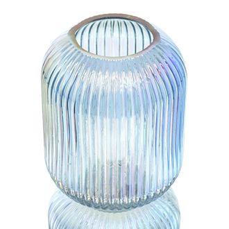 Kaemingk Vase Blaue T&ouml;ne irisierendes Glas &Oslash; 11.9 cm H&ouml;he 15.2 cm