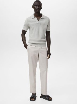 Mango Pantalon slim-fit 100 % coton gris glacé - Homme - 38 - MANGO MAN