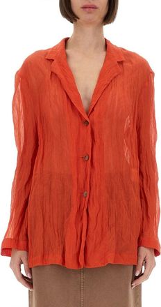 Alysi Wrinkled Effect Cotton Jacket - Red