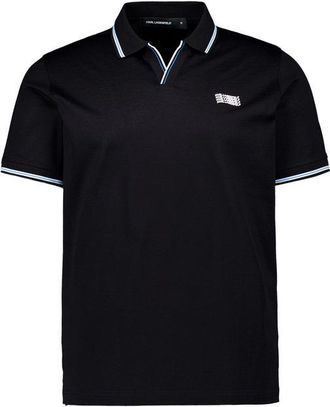Karl Lagerfeld Herren Polo-Shirt schwarz Jersey