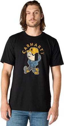 Carhartt Work in Progress T-shirt Active Jac Graphic &agrave; manches courtes l&eacute;ger pour homme, coupe d&eacute;contract&eacute;e, noir, Taille L