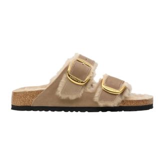 Birkenstock Gem&uuml;tliche Shearling Braune Sandalen - - Shoes - Damen - Braun - 37 EU