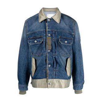 sacai Homme, Vestes, Bleu, Taille: XL Veste en jean