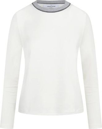 Gran Sasso Pull &agrave; col rond - Femme - Tops - Blanc - Taille: 36 FR