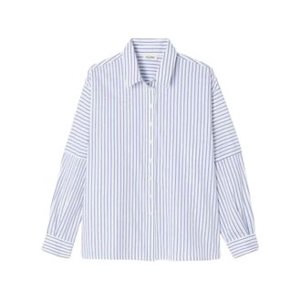 American Vintage Nurway Gestreiftes Popeline-Hemd - - Blouses & Shirts - Damen - Blau - S