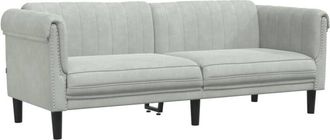 vidaXL Sofa 3-Sitzer Hellgrau Samt - Vidaxl