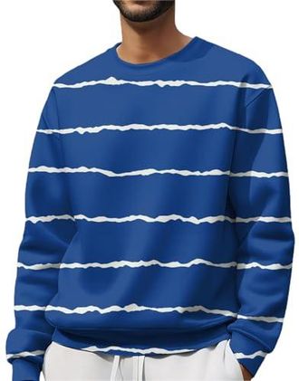 Generic Pull à col rond pour homme 2025 - Col rond - En polyester épais - Construction simple couche avec isolation thermique améliorée - Streetwear moderne -