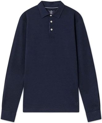 Hackett Homme, Tops, Bleu, Taille: XL Polo en coton et lin