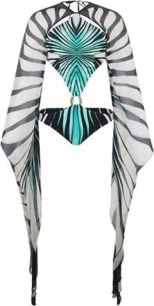 Roberto Cavalli Femme, Maillots de bain, Multicolore, Taille: 38 FR Imprim&eacute; marin Maillot de bain