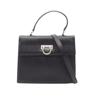 Ferragamo Pre-owned Gancini Leder 2way Handtasche - - Pre-owned - Damen - Schwarzk - ONE SIZE