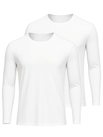 Tazzio Langarmshirt (2er-Pack) Herren Langarm Shirt, Rundhalsausschnitt, unifarben E108 (Wei&szlig;, XXL)