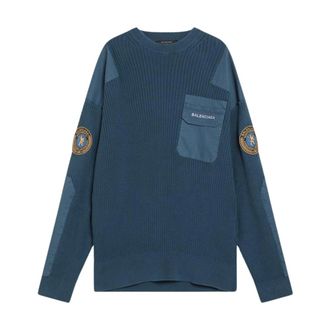 Balenciaga Patchwork Strickpullover - - Knitwear - Herren - Blau - M