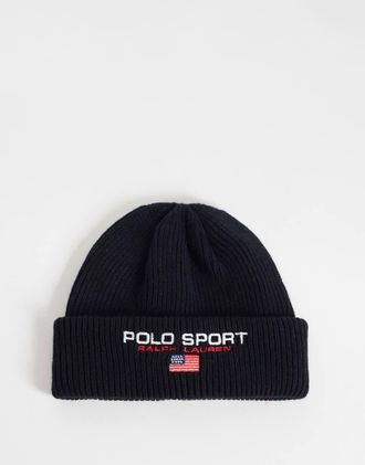 Polo Ralph Lauren bonnet sport &agrave; logo en noir