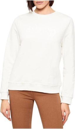 Elisabetta Franchi Femme, Sweatshirts et sweats &agrave; capuche, Beige, Taille: 40 FR SweaT-shirt Logo En Relief