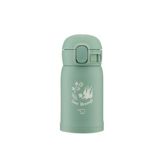 Zojirushi Zojirushi SM-WP24-GZ Zojirushi Wasserflasche, One-Touch-Edelstahlbecher, nahtlos, 0,24 l, Aschgr&uuml;n