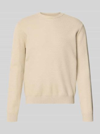Only & Sons Strickpullover aus Viskose-Mix mit Jacquardstruktur und Rundhalsausschnitt
