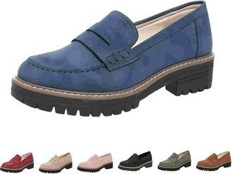 Generic Mocassins pour femme - Mocassins et mocassins orthop&eacute;diques &agrave; plateforme - Chaussures &agrave; enfiler pour femme - Chaussures basses confortables en daim - 