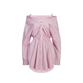 Miu Miu Robe manches longues &agrave; rayures en coton