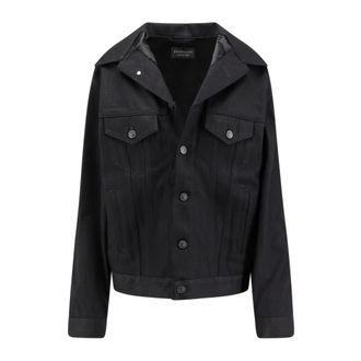 Balenciaga Schwarze Jacken mit Metallknopfverschluss - - Jackets - Damen - Schwarzk - S