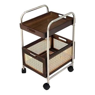 Generic Chariot de rangement multifonction avec roulettes - Panier inf&eacute;rieur et &eacute;tag&egrave;re de maquillage pour chambre &agrave; coucher et table de chevet - Organiseur p