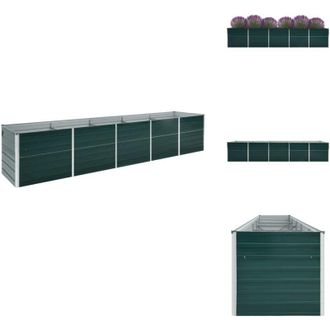 vidaXL Vidaxl - Lit sur&eacute;lev&eacute; de jardin Acier galvanis&eacute; 400x80x45 cm Vert - Jardini&egrave;re - Pot De Fleurs - Bac De Culture - Jardin Vertical - Fleurissement