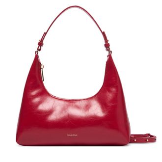Calvin Klein Handtasche Calvin Klein Foil Logo Glossy Conv Shoulder B LV04F3737G Dunkelrot