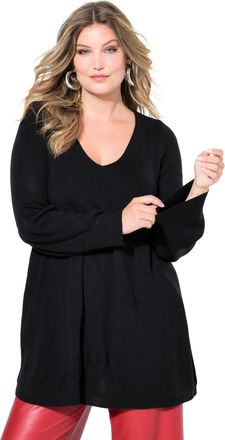 Miamoda Damen gro&szlig;e Gr&ouml;&szlig;en &Uuml;bergr&ouml;&szlig;en Plus Size Pullover, KaschmirFeel, breites Sch&ouml;&szlig;chen schwarz 50+ 836035100-50+