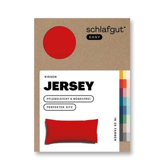 Schlafgut Schlafgut Easy Jersey Kissenbezug 40x80 cm Red Deep mit 100% Baumwolle, superweicher & atmungsaktiver Kopfkissenbezug