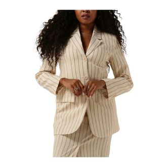 Selected Gestreifter- taillierter Blazer - - Jackets - Damen - Beige - XS
