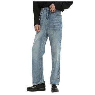 Generic Jean Homme Regular - Jean Homme Décontracté Coupe Droite en Tissu Denim Élastique Confortable et Résistant pour Un Style Moderne et Polyvalent Quotidi