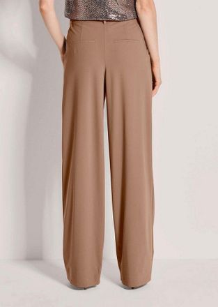 Madeleine Schlupfhose Elegante Schlupfhose mit weitem Bein Stoffhose mit Formbund, Bundfalten, Schubtaschen und Kn&ouml;chell&auml;nge