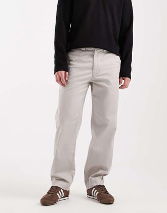 Boss Orange by Hugo Boss Gerade geschnittene Chinohose in Hellgrau