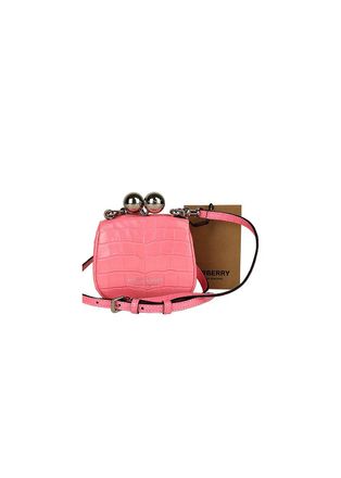 Burberry Rose-pink alligator skin mini frame bag