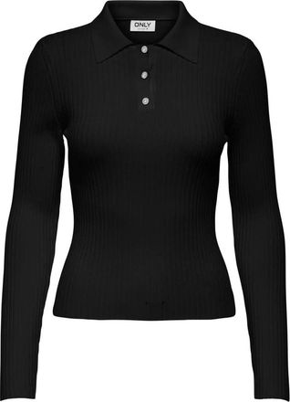 Only Only, Femme, Tops, Noir, Taille: 44 FR Polo en Maille Douce