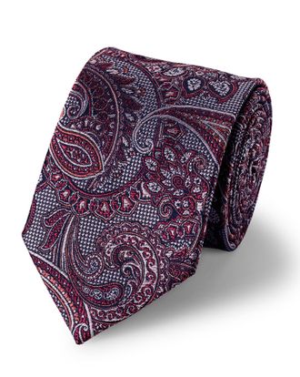 CHARLES TYRWHITT Krawatte aus Seide mit Paisleymuster - Rosa