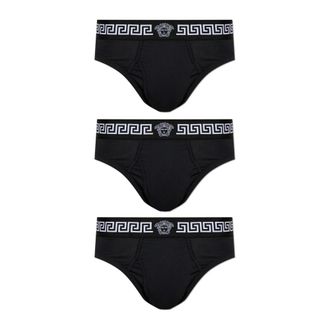 Versace Homme, Sous-v&ecirc;tements, Noir, Taille: M Slips en jersey de coton