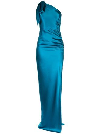 Michelle Mason Asymmetrisches Abendkleid aus Seide - Blau