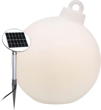 8 Seasons design Shining Christmas Ball Solar LED Weihnachtskugel (33 cm, weiß) inkl. Solarmodul und LED-Leuchtmittel in warmweiß, als Weihnachts-Deko, Winter-D