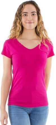 Coline Tee Shirt Basique Manches Courtes - Couleur : Fushia - Taille : XXL
